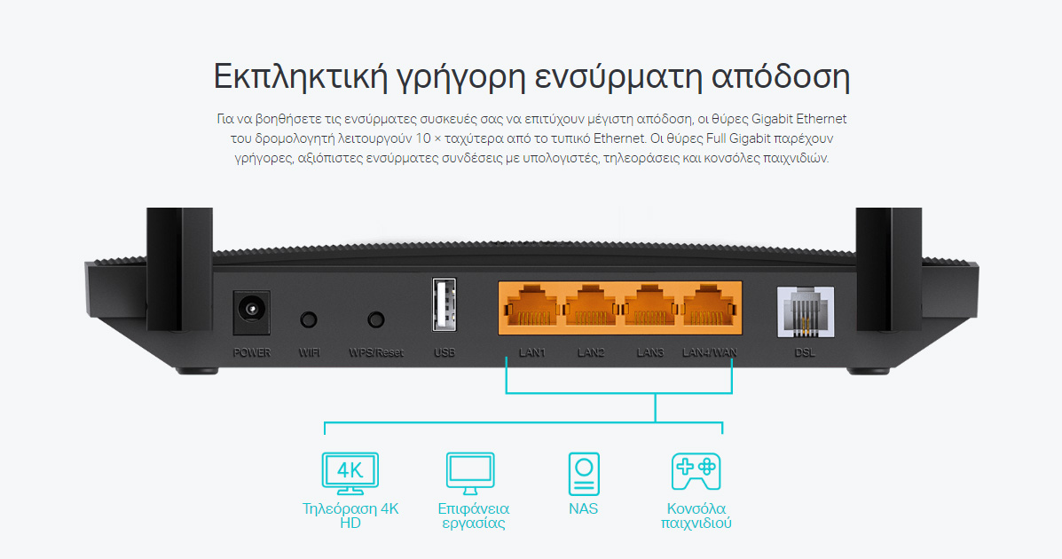 TP-LINK Modem/Router Archer VR400, VDSL/ADSL, 1200Mbps AC1200, Ver. 3.0 ...