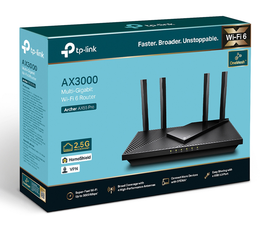 TP-LINK Router Archer AX55 Pro, WiFi 6, 3Gbps AX3000, Dual Band, V.1.0 ...