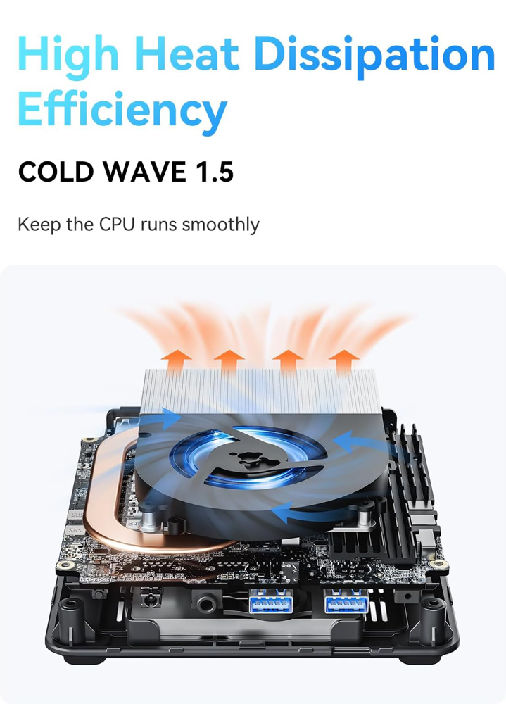 MINISFORUM mini PC UN1245, Intel i5-12450H, 16/512GB SSD, Windows 11 ...