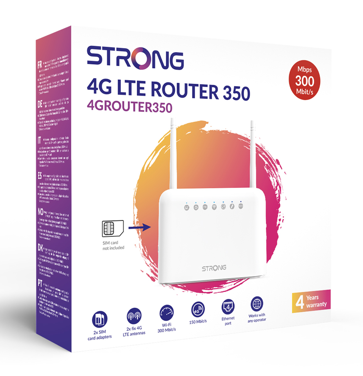 STRONG router 4GROUTER350, 4G LTE 150Mbps, WiFi 300Mbps, LAN 100Mbps ...